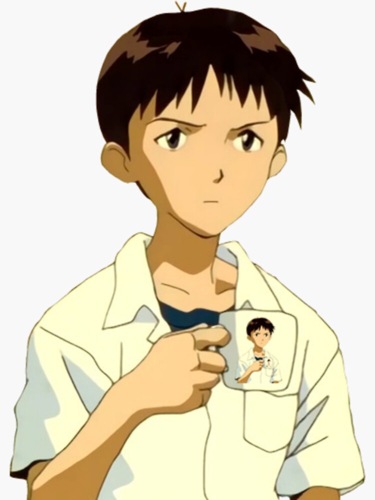 "Shinji Drinking Coffee" Sticker by Juanscorner | Redbubble