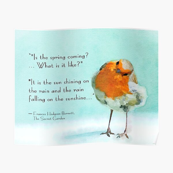"Robin Bird, Secret Garden Quote" Poster for Sale by ChezLorraines ...