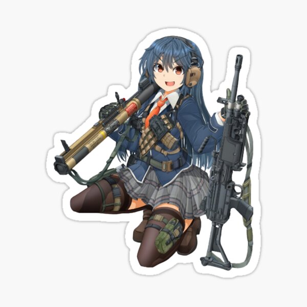 "Cute Graphic Military Anime Cute Gun Omg The Best Boys Girls" Sticker ...