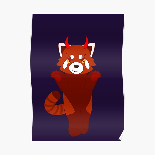 "Red panda disguised as a devil for Halloween" Poster for Sale by ...