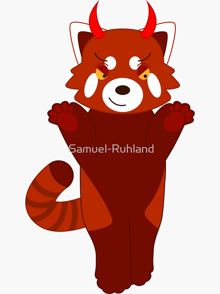 "Red panda disguised as a devil for Halloween" Sticker for Sale by ...