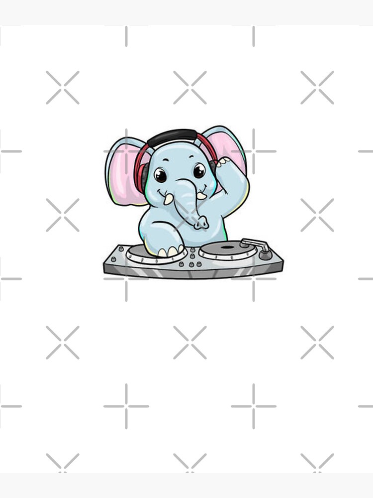 "Cute Baby Elephant Dj " Sticker for Sale by babiredart | Redbubble