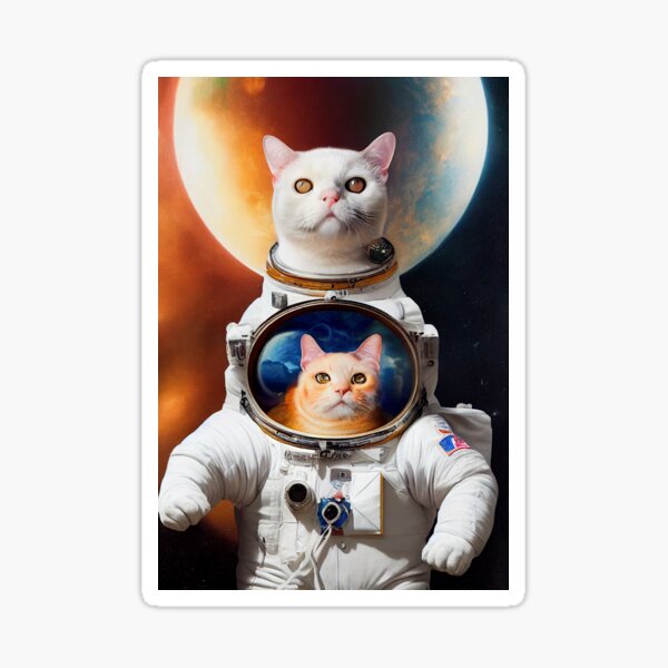 "Astro Cats" Sticker for Sale by ladarkepoque | Redbubble