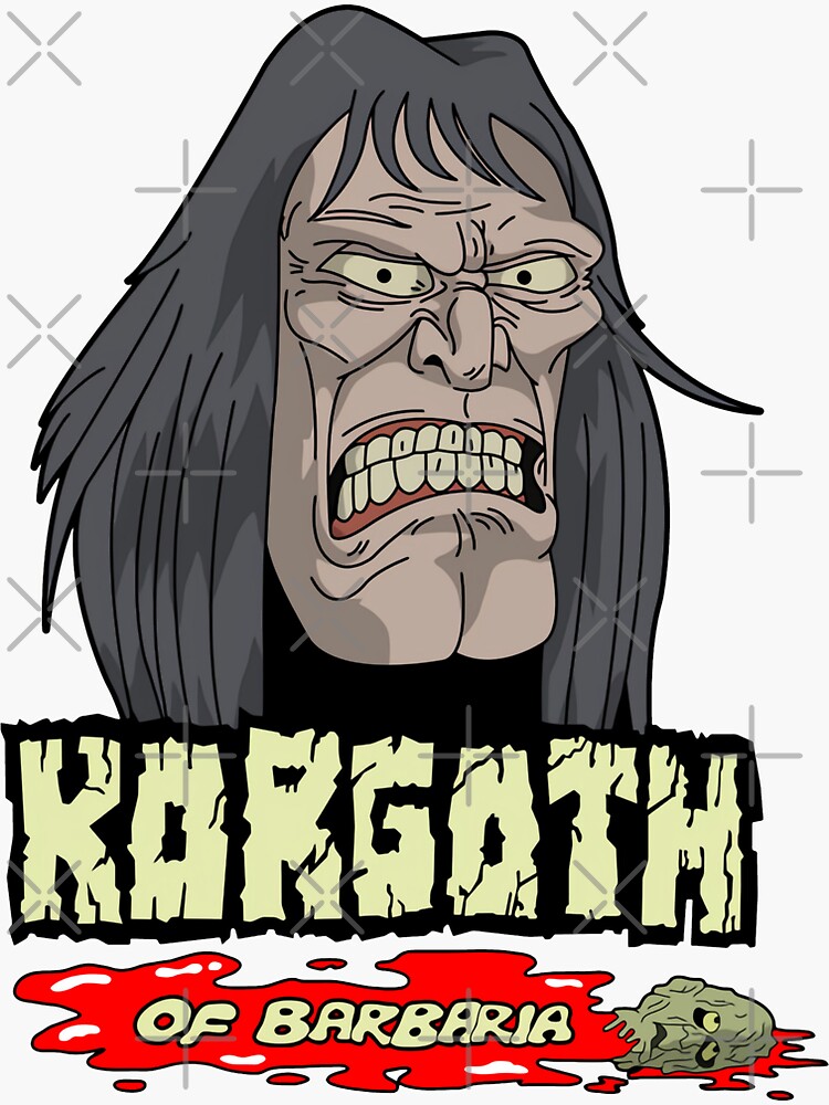 "Korgoth Of Barbaria Black Pullover Funny " Sticker for Sale by ...
