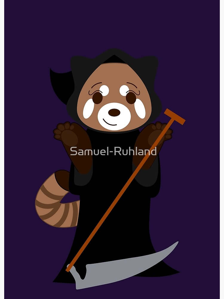 "Red panda disguised as a grim reaper for Halloween" Poster for Sale by ...