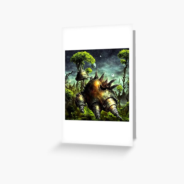 "A spiky alien battlesnail with a trunk and umbrella antenna in alien ...