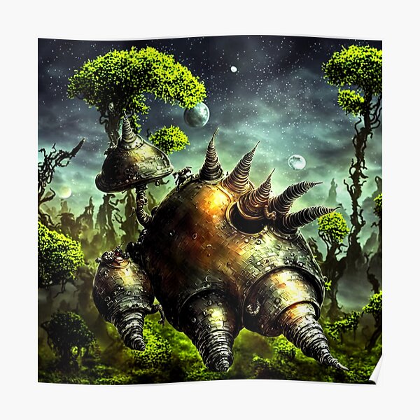 "A spiky alien battlesnail with a trunk and umbrella antenna in alien ...