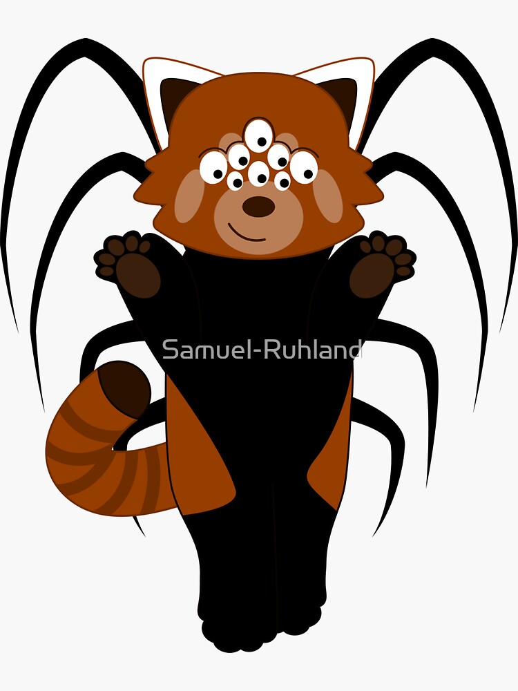 "Red panda disguised as a spider for Halloween" Sticker for Sale by ...