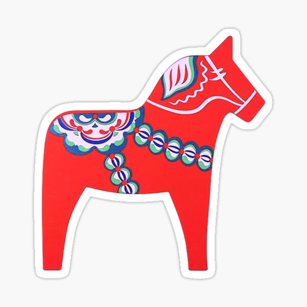 "Dalarana horse, Dalahäst, Dala horse, Willow Days" Sticker for Sale by ...