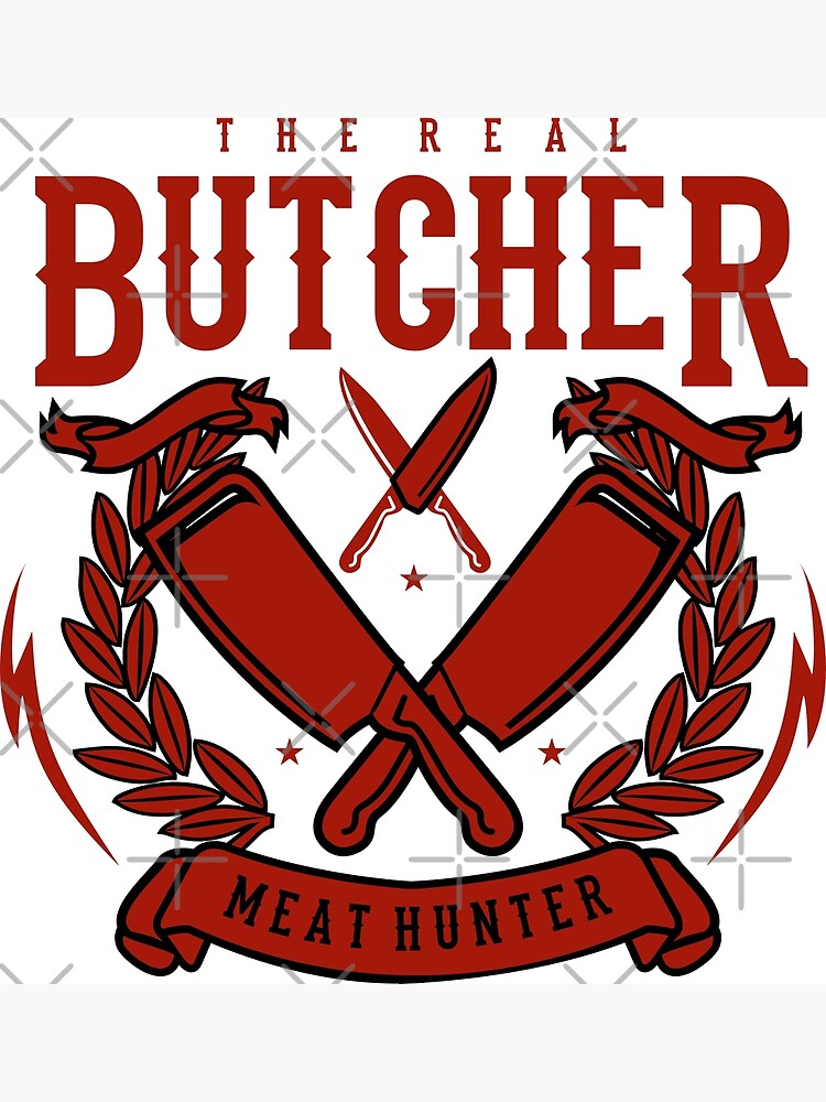 "the real butcher meat hunter vintage hunting" Poster for Sale by Mansn ...