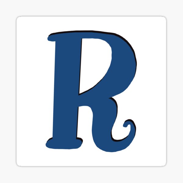 Pegatina «Letra R azul inicial monograma alfabeto R mayúscula R» de ...