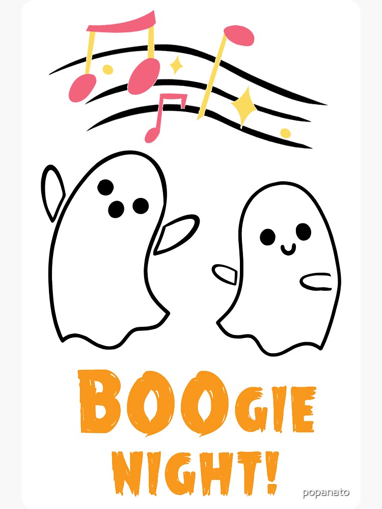 "BOOgie night! - ghosts" Sticker for Sale by popanato | Redbubble