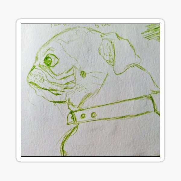 "Pug Side View" Sticker for Sale by Jellybeanninjas | Redbubble