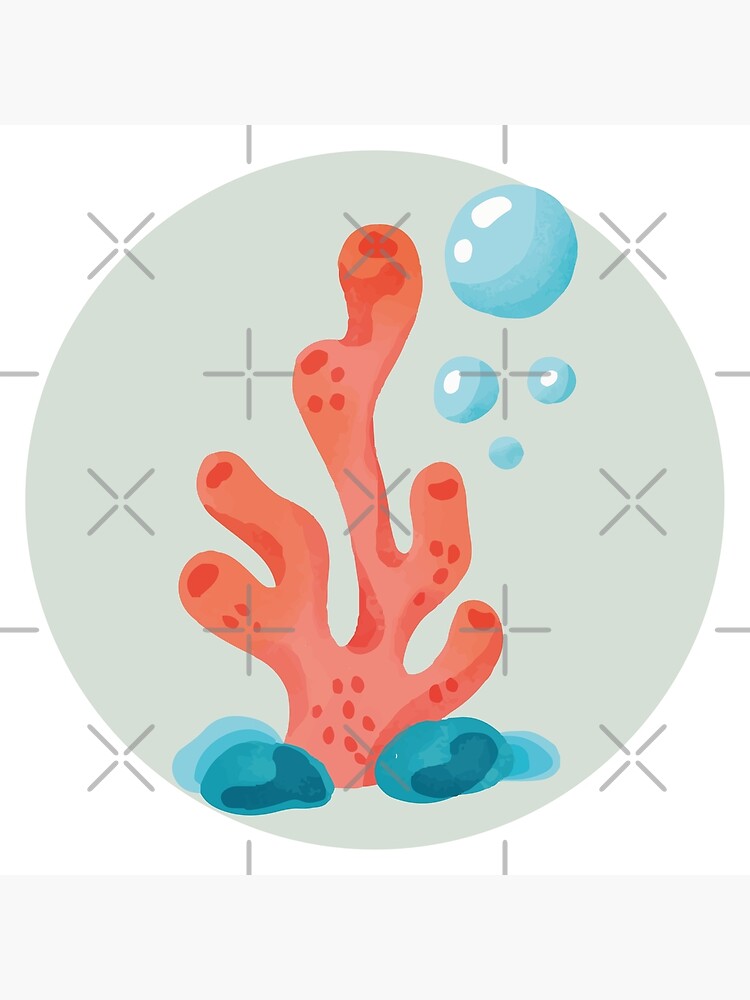 "Cute red reef with round color background" Poster for Sale by ...