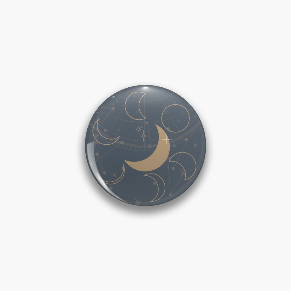 "Split Moon With Phases Of Moon Art - Celestial Art" Pin for Sale by ...