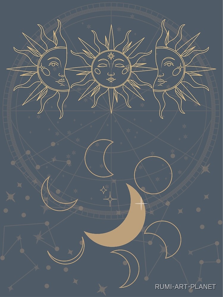 "Split Moon With Phases Of Moon Art - Celestial Art" Poster for Sale by ...