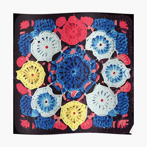 "Retro Granny Square Pattern of Crochet" Poster for Sale by CuteDump ...