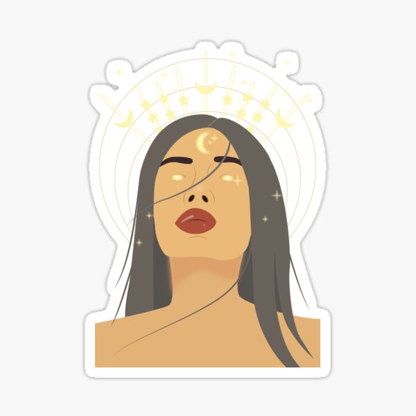 "Moon Goddess " Sticker for Sale by RUMI-ART-PLANET | Redbubble