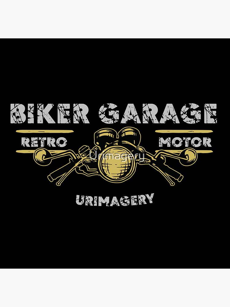 "Biker Garage " Sticker for Sale by Urimagery | Redbubble