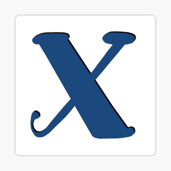 Pegatina «Letra X azul inicial monograma alfabeto X mayúscula X» de ...