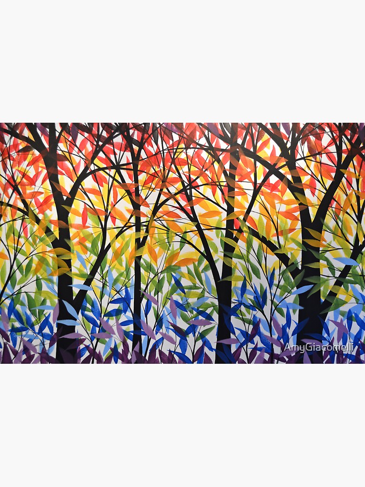 "Abstract modern art rainbow tree / Spectrum of Trees" Sticker for Sale ...