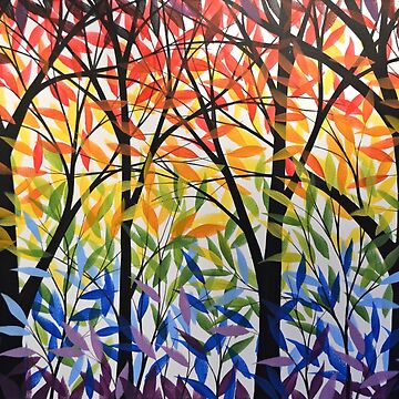 "Abstract modern art rainbow tree / Spectrum of Trees" Postcard for ...