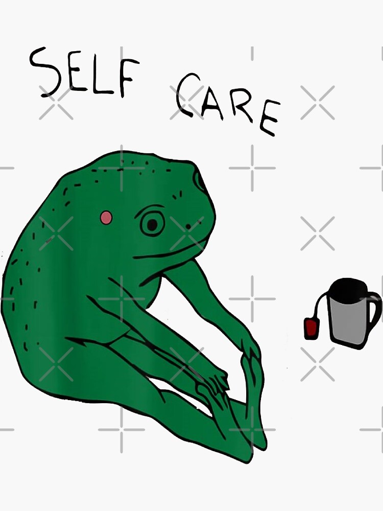 "Funny Frog Self Care" Sticker for Sale by maisondart | Redbubble