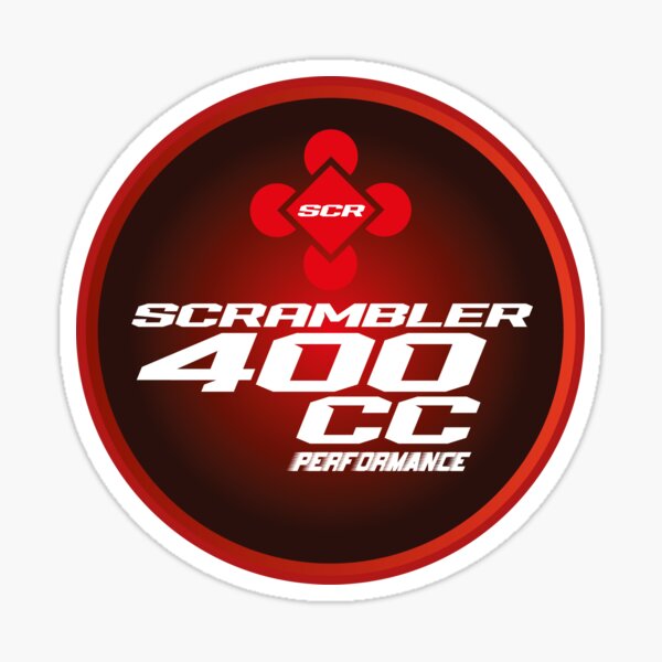 Modified Motorcycle Scambler Logo Design For Print Sticker For Sale By Xfrconcept Redbubble