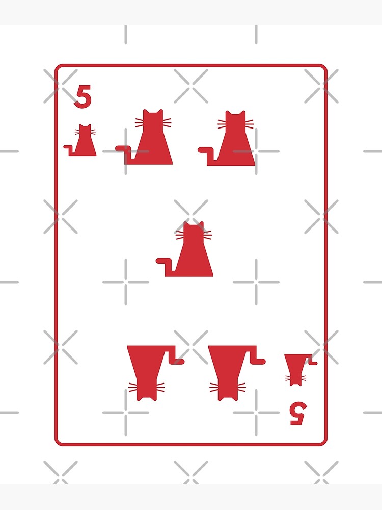 "Five of cats playing card" Poster for Sale by Amilaz | Redbubble