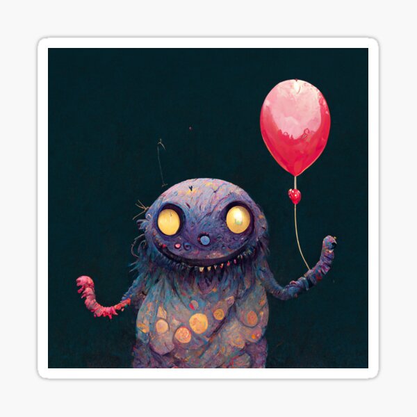 "Happy Birthday Blue Monster" Sticker for Sale by droozy-daze | Redbubble