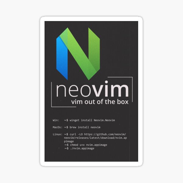 "neovim | vim out of the box" Sticker for Sale by typo-n-quotes | Redbubble