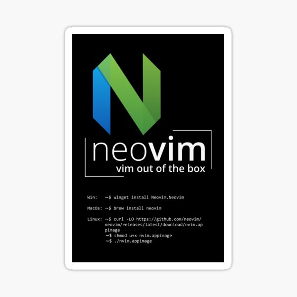 "neovim | vim out of the box" Sticker for Sale by typo-n-quotes | Redbubble