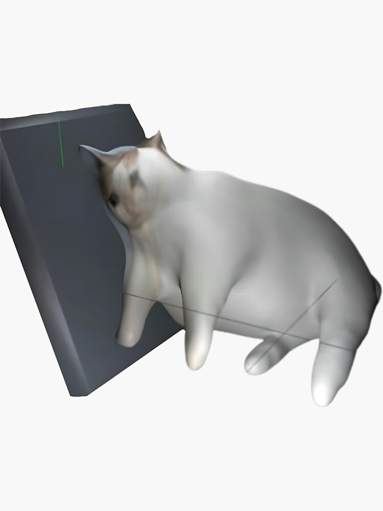 "Crying Cat meme in the Blender 3D" Sticker for Sale by ASLIAH | Redbubble