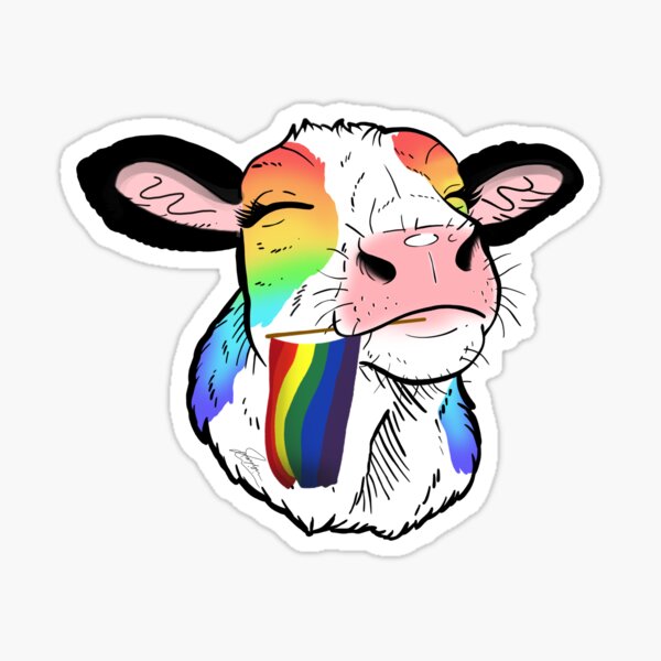 "Pride cow" Sticker for Sale by allthatjazarts | Redbubble