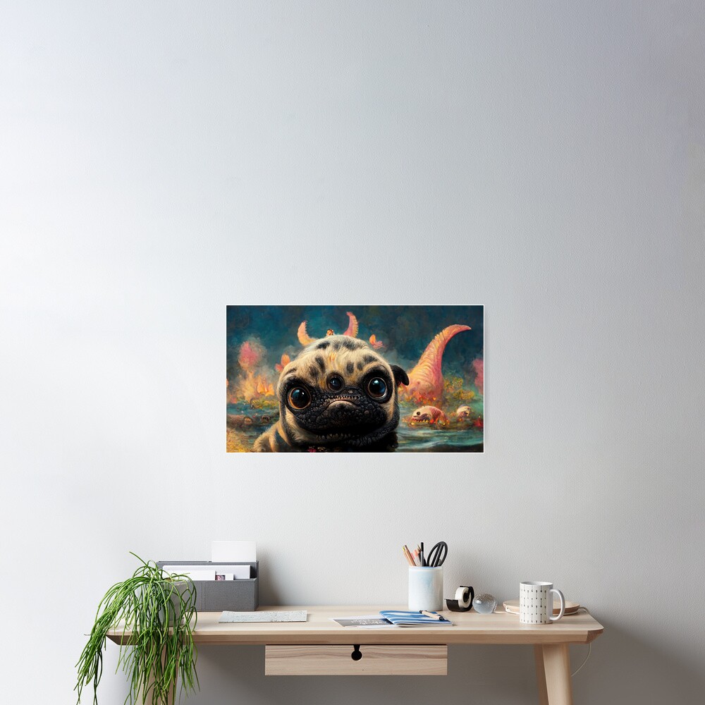 "Emma the Pugosaurus" Poster for Sale by Pugosaurus | Redbubble