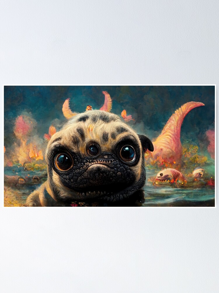 "Emma the Pugosaurus" Poster for Sale by Pugosaurus | Redbubble