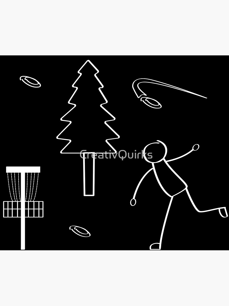"Stick Figure Disc Golf Scene" Poster for Sale by CreativQuirks | Redbubble