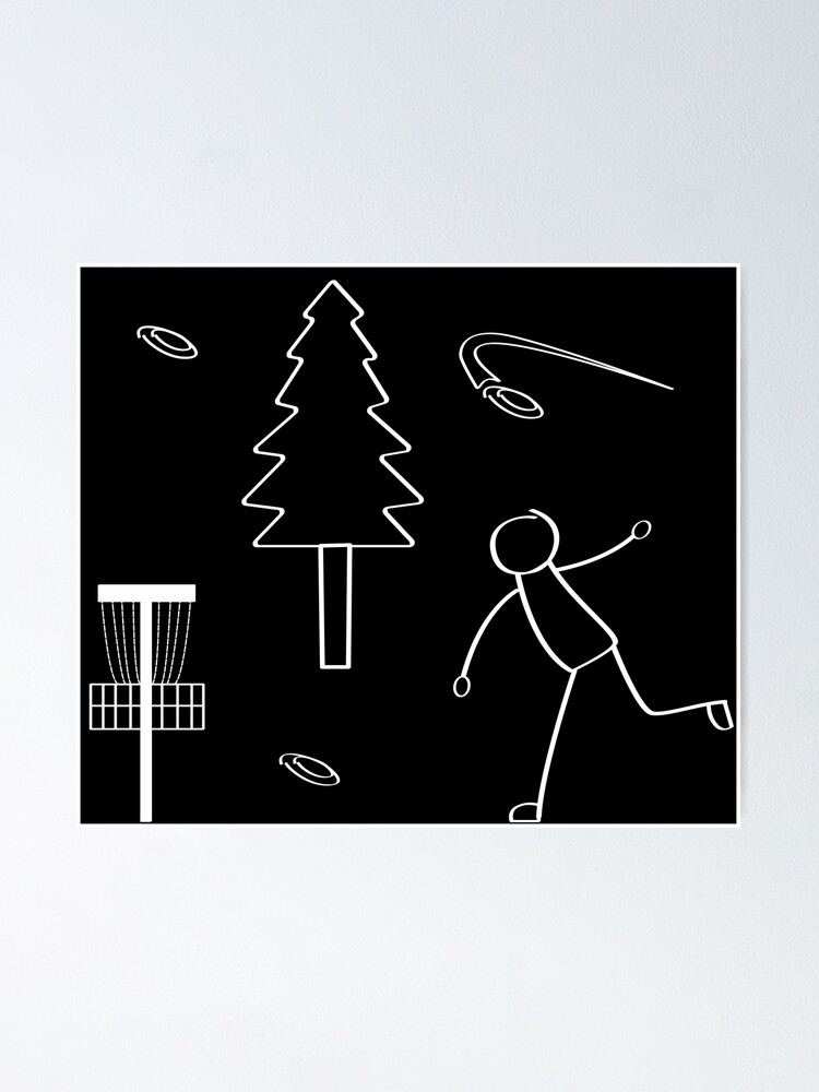 "Stick Figure Disc Golf Scene" Poster for Sale by CreativQuirks | Redbubble