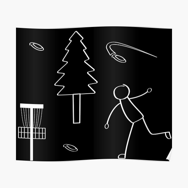 "Stick Figure Disc Golf Scene" Poster for Sale by CreativQuirks | Redbubble