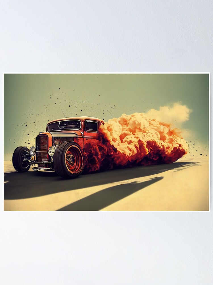 Póster «Vintage Hot Rod Burnout, un regalo perfecto para todos los fans ...