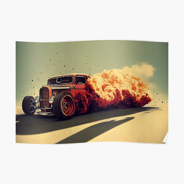 Póster «Vintage Hot Rod Burnout, un regalo perfecto para todos los fans ...