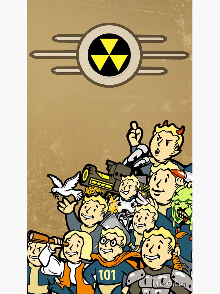 "Fallout vault poster" Sticker for Sale by MinoCyCeg | Redbubble