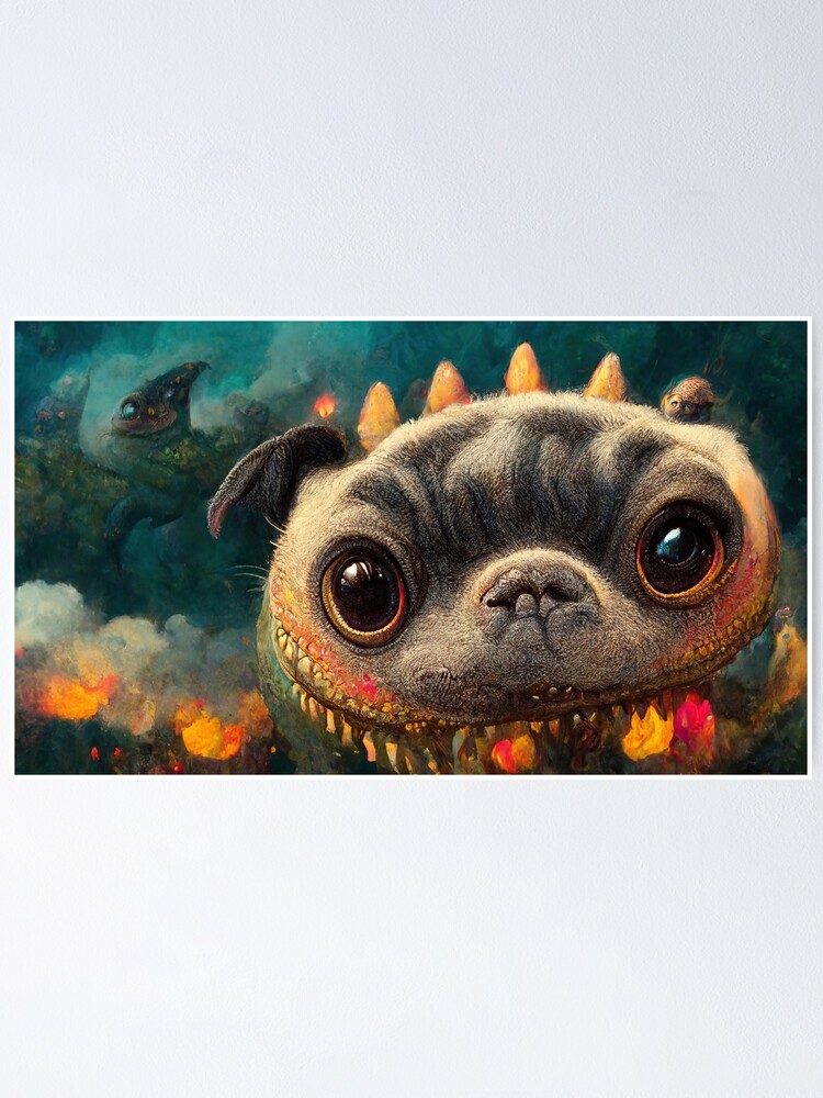 "Corey the Pugosaurus" Poster for Sale by Pugosaurus | Redbubble