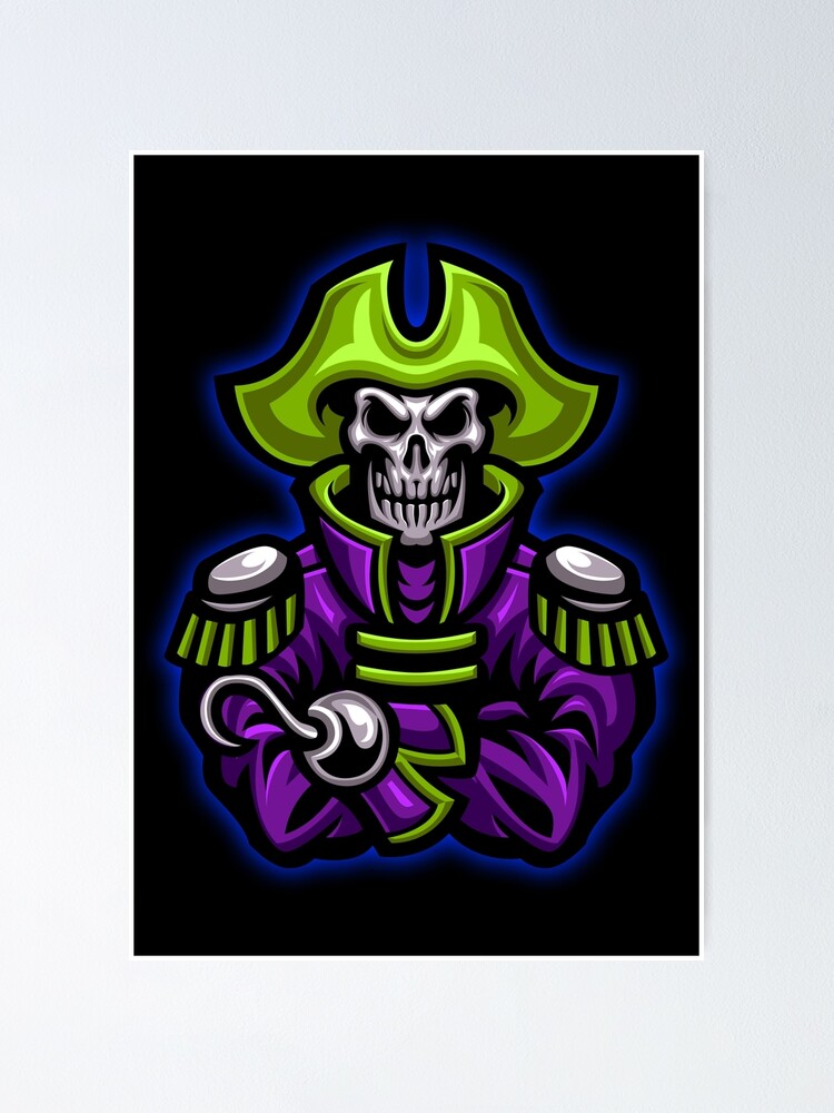 "blue pirate captain skull" Poster for Sale by akiril | Redbubble