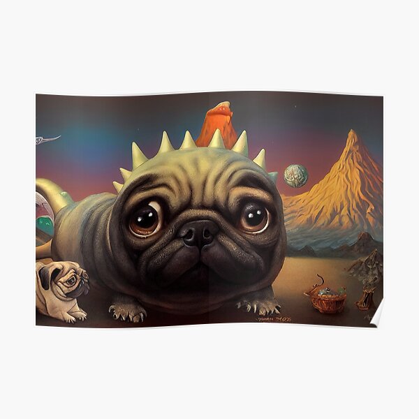 "Gus the Pugosaurus" Poster for Sale by Pugosaurus | Redbubble