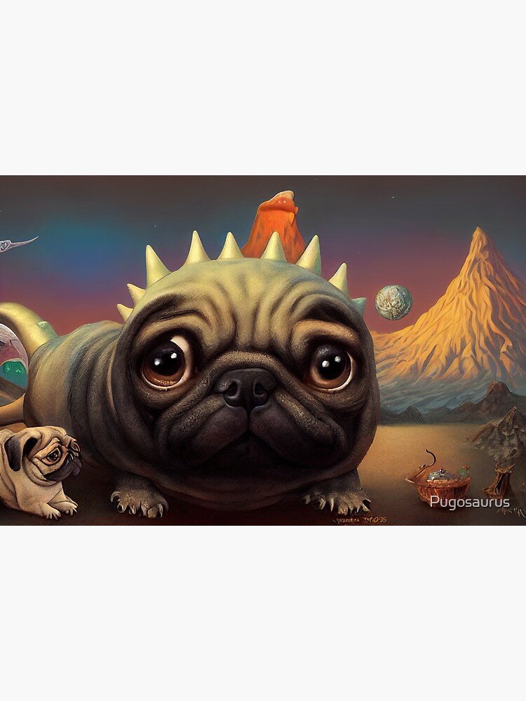 "Gus the Pugosaurus" Sticker for Sale by Pugosaurus | Redbubble