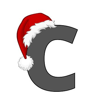"Christmas Letter C with Santa Hat" Sticker for Sale by Anita Strifler ...