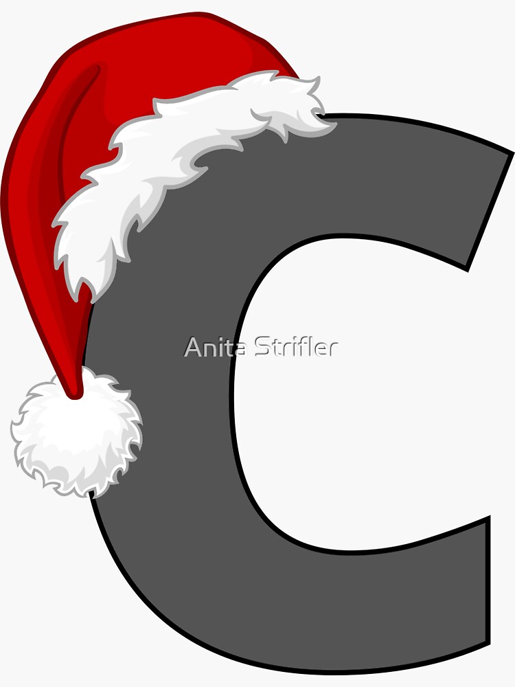 "Christmas Letter C with Santa Hat" Sticker for Sale by Anita Strifler ...