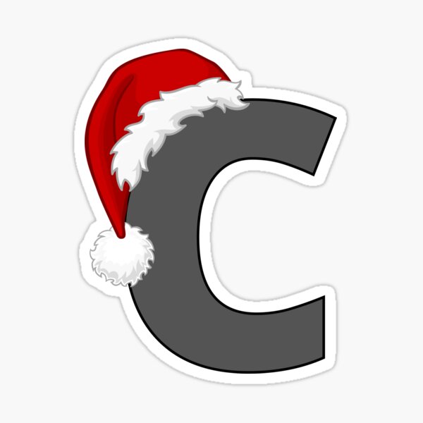 "Christmas Letter C with Santa Hat" Sticker for Sale by Anita Strifler ...