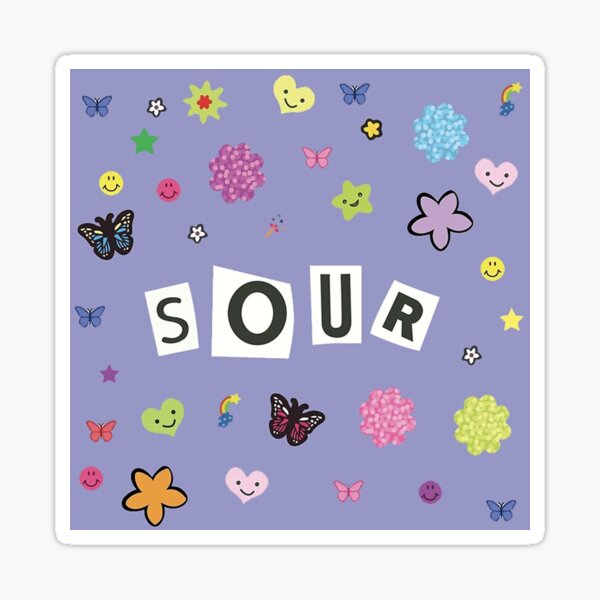 "Sour Title + Stickers Poster" Sticker for Sale by mattmartinez | Redbubble